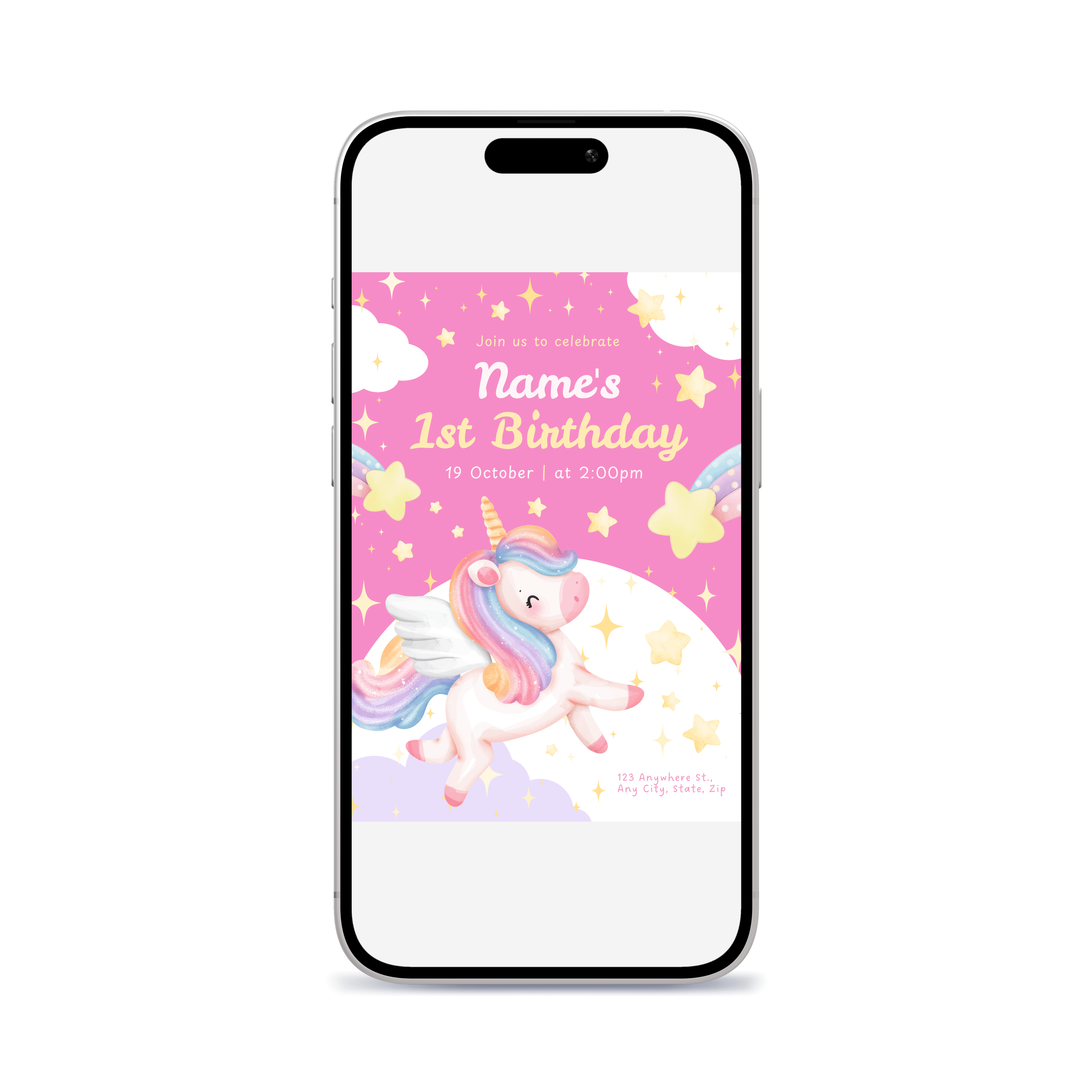 Starlight Dreams Unicorn Birthday Invitation – Party Baby Essentials